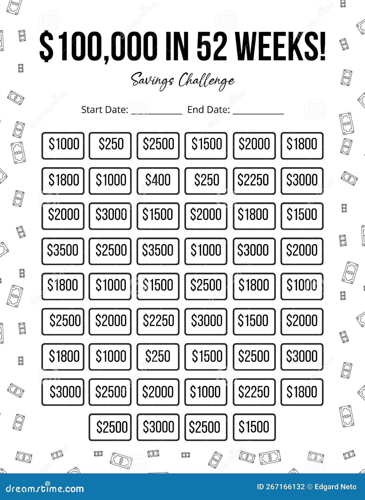 Save Money Challenge, 100k Savings Challenge, Monthly Budget Tracker ...