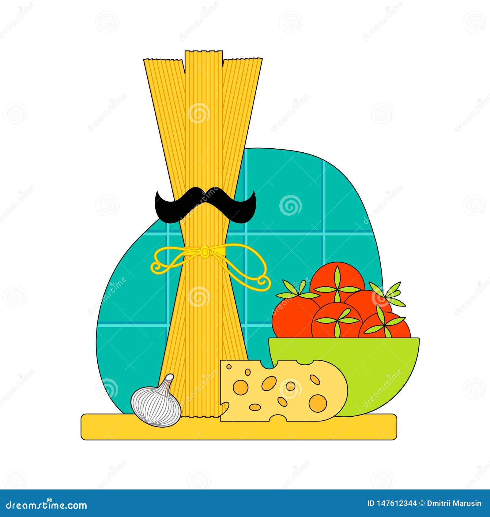 Pasta Vector Image. Cooking Spaghetti Illustration. Concept for Recipes ...