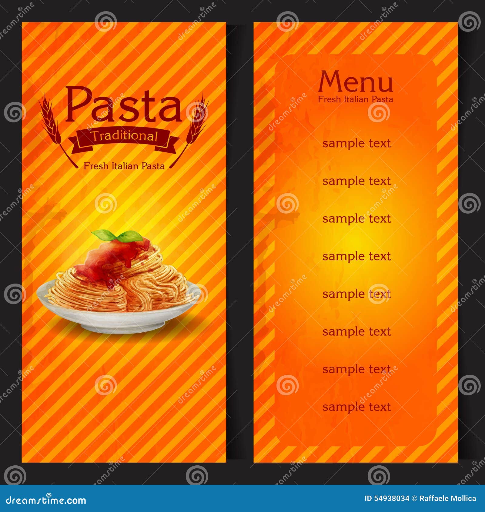 Pasta Vintage Traditional Frame Spaghetti Stock Vector - Illustration ...