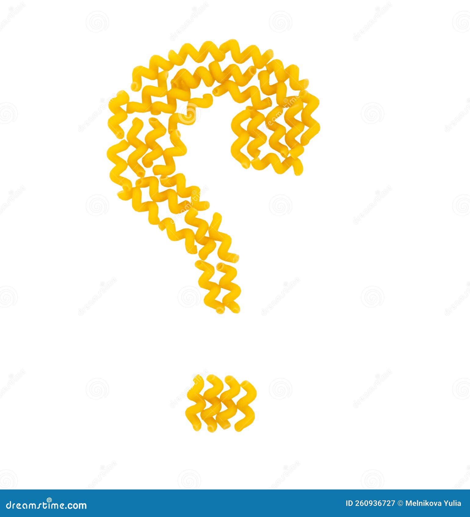Pasta on a White Background in the Form of a Punctuation Mark Question ...
