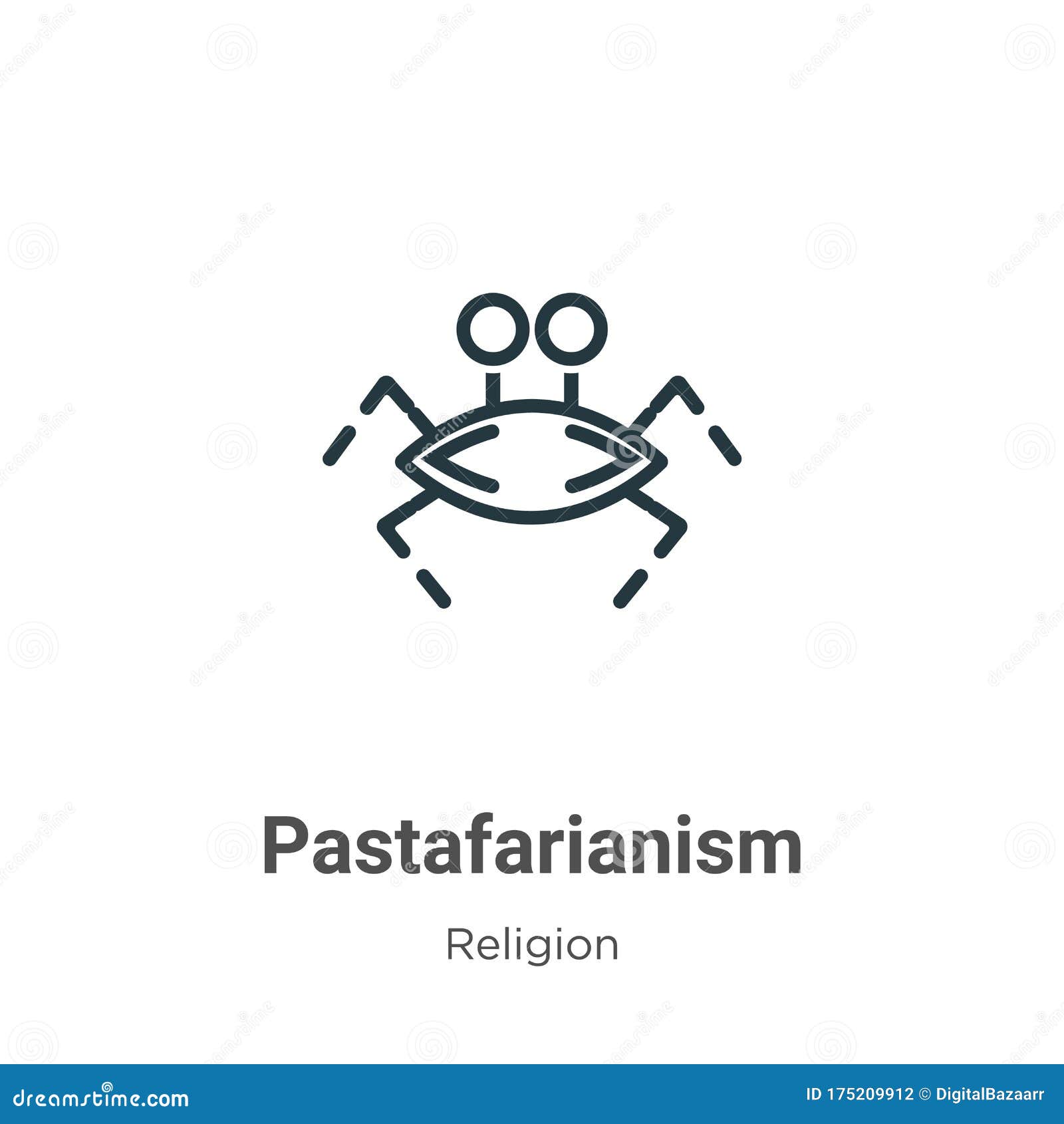 Pastafarianism Outline Vector Icon. Thin Line Black Pastafarianism Icon ...