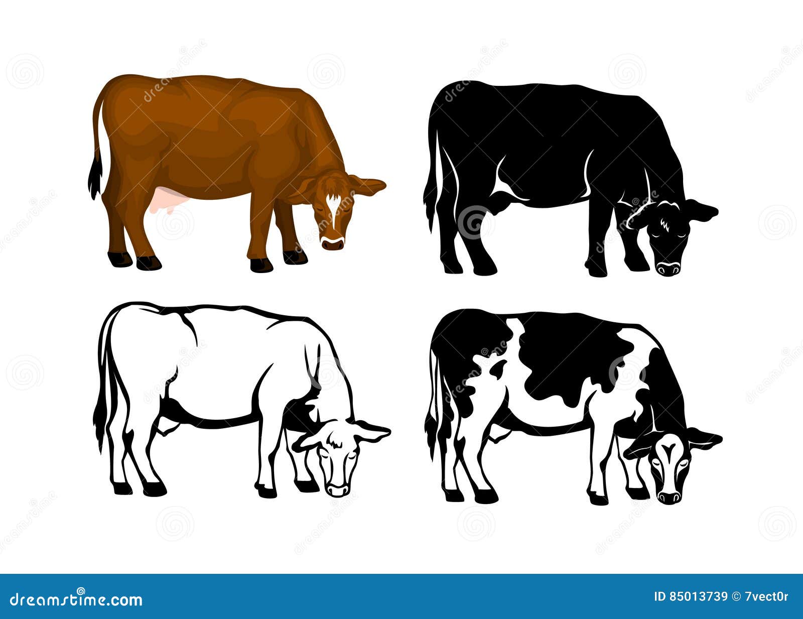 Pastando a Ilustração Do Vetor Da Vaca Ilustração do Vetor - Ilustração ...