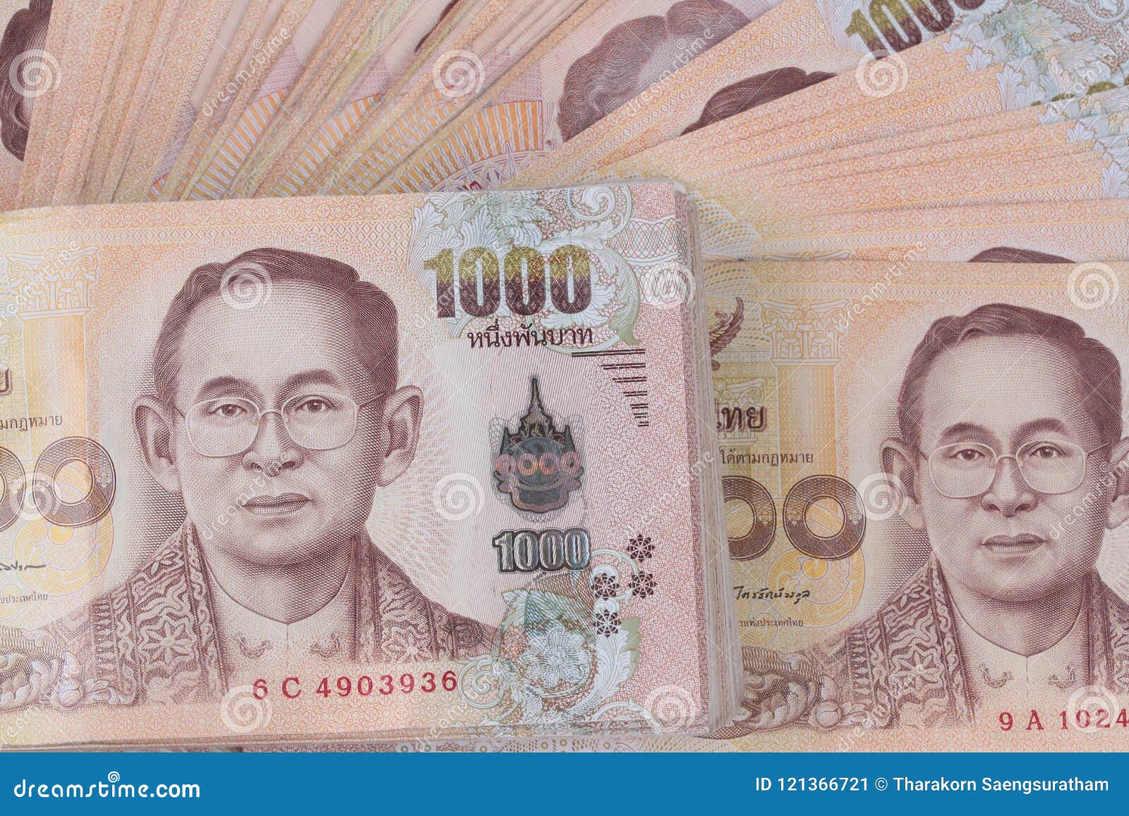 Paste the 1000 Baht Thailand Banknotes Nested a Pile High. Stock Image ...