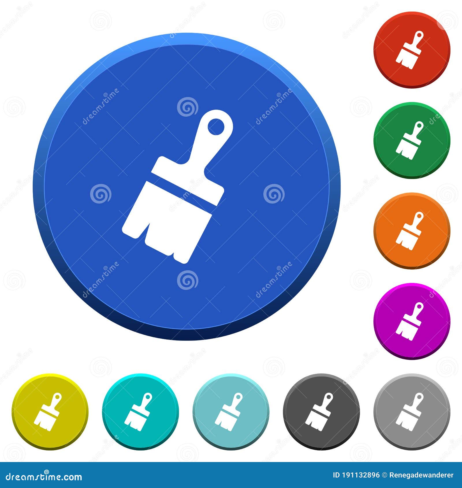 Paste with Brush Beveled Buttons Stock Vector - Illustration of ...