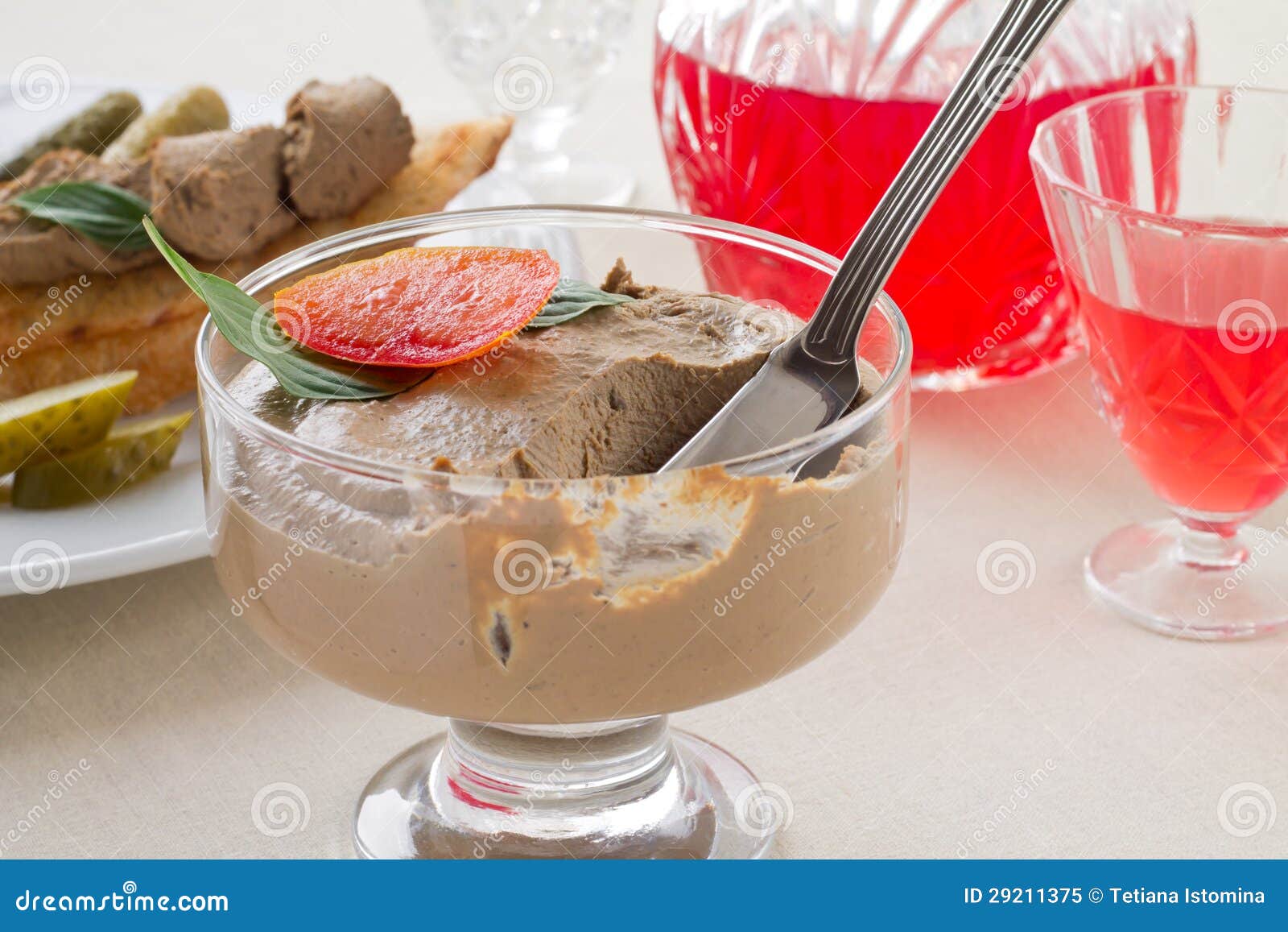 Paste from a chicken liver stock image. Image of baguette - 29211375