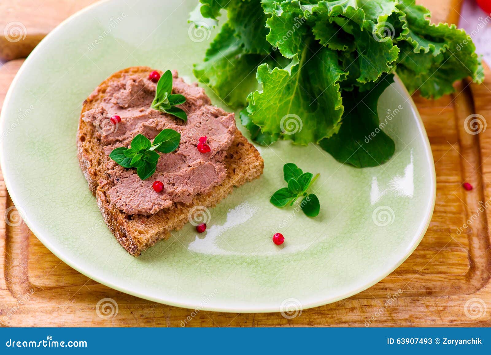 Paste from a Chicken Liver. Stock Image - Image of toasted, creamy ...