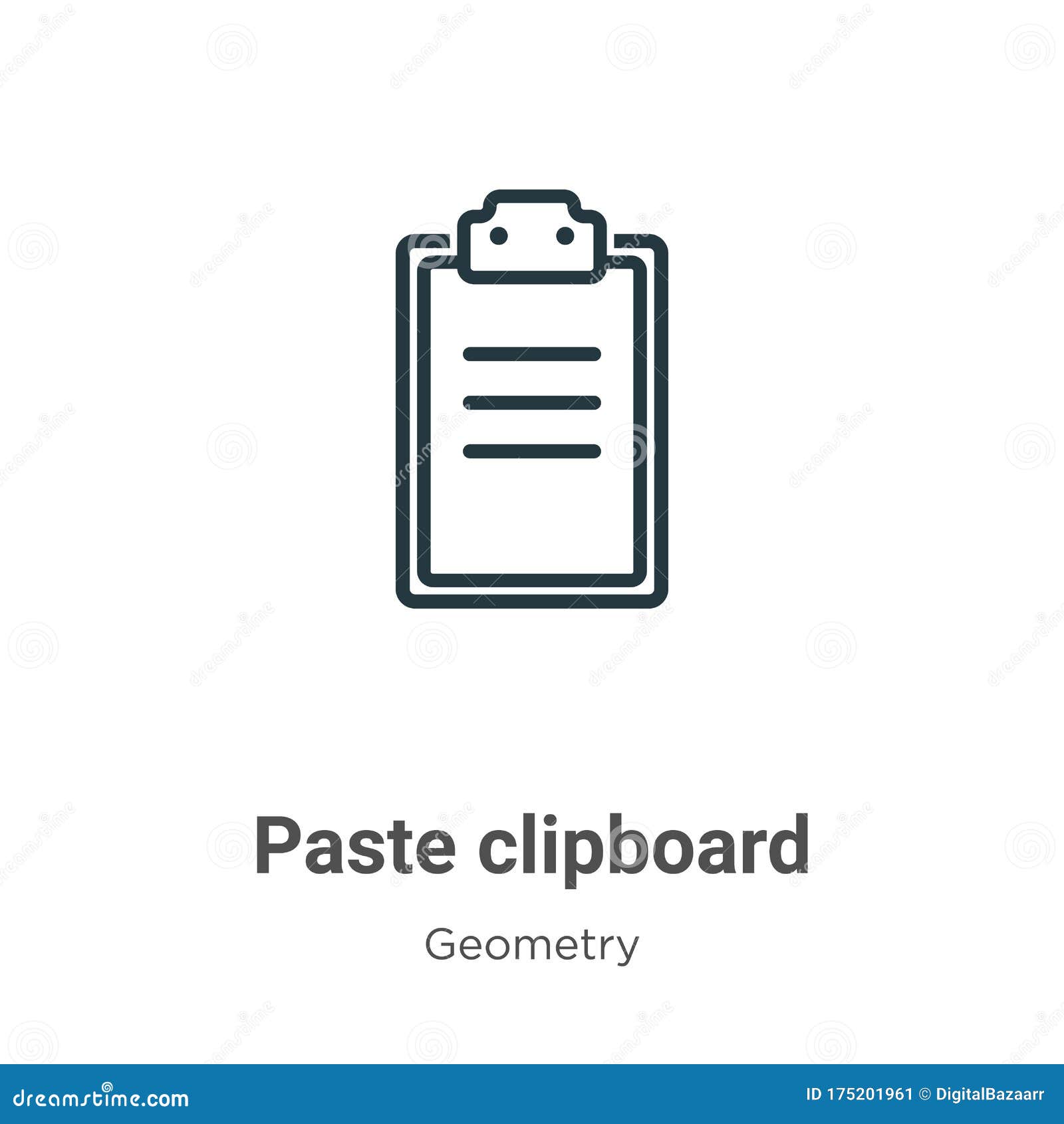 Paste Clipboard Outline Vector Icon. Thin Line Black Paste Clipboard ...