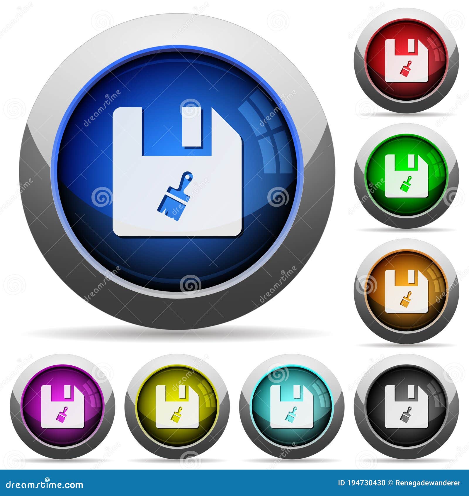 Paste File Round Glossy Buttons Stock Vector - Illustration of ...