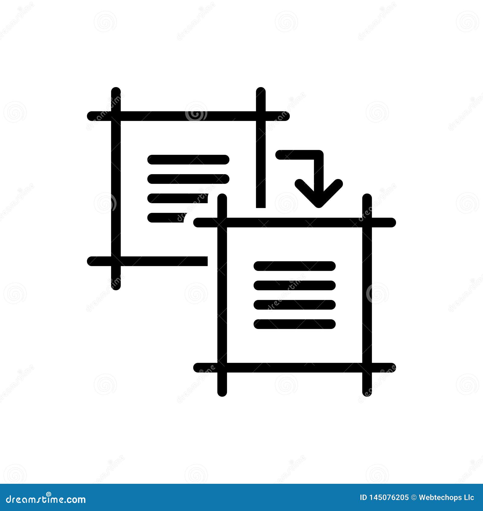 Black Line Icon for Paste, Copy and File Stock Vector - Illustration of ...