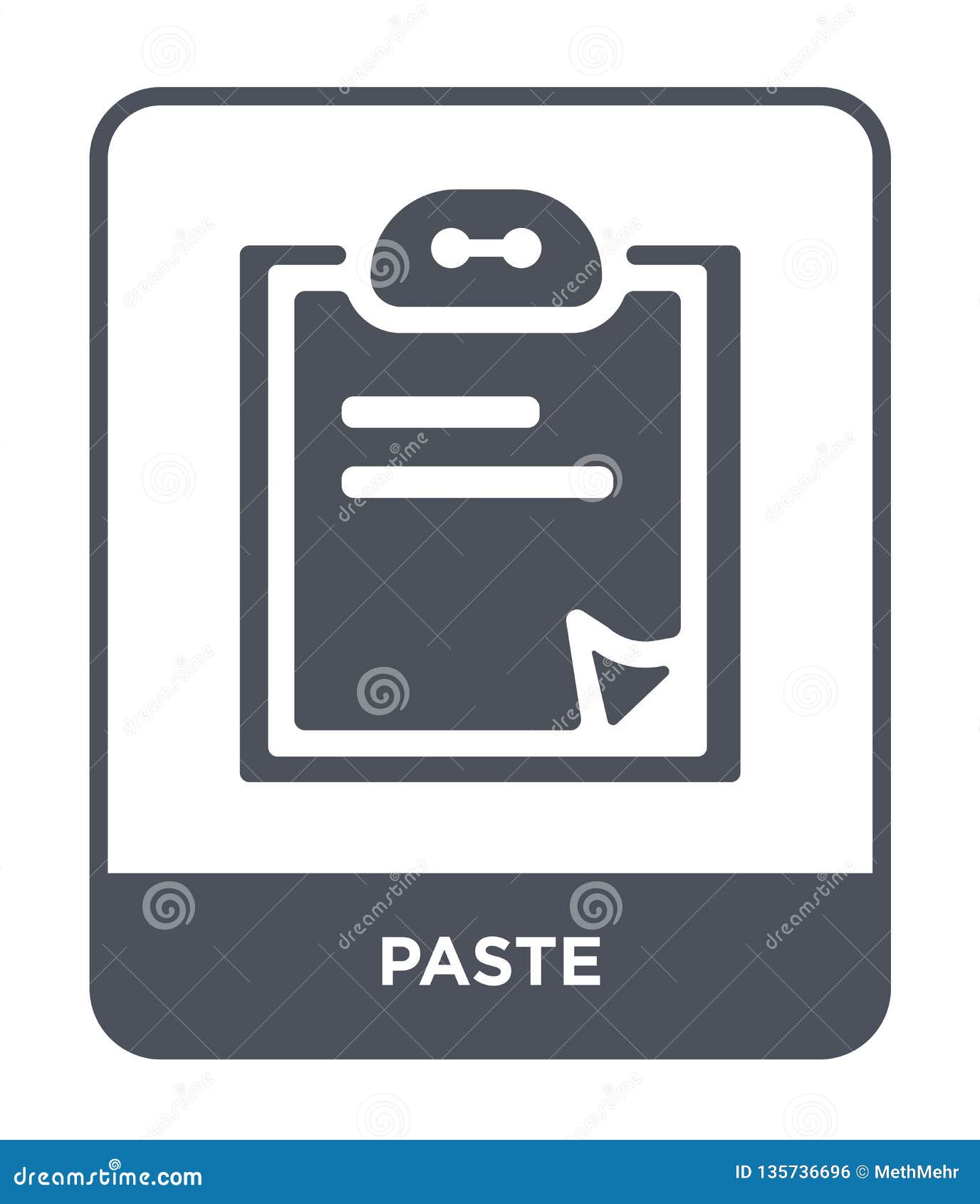 Paste Icon in Trendy Design Style. Paste Icon Isolated on White ...