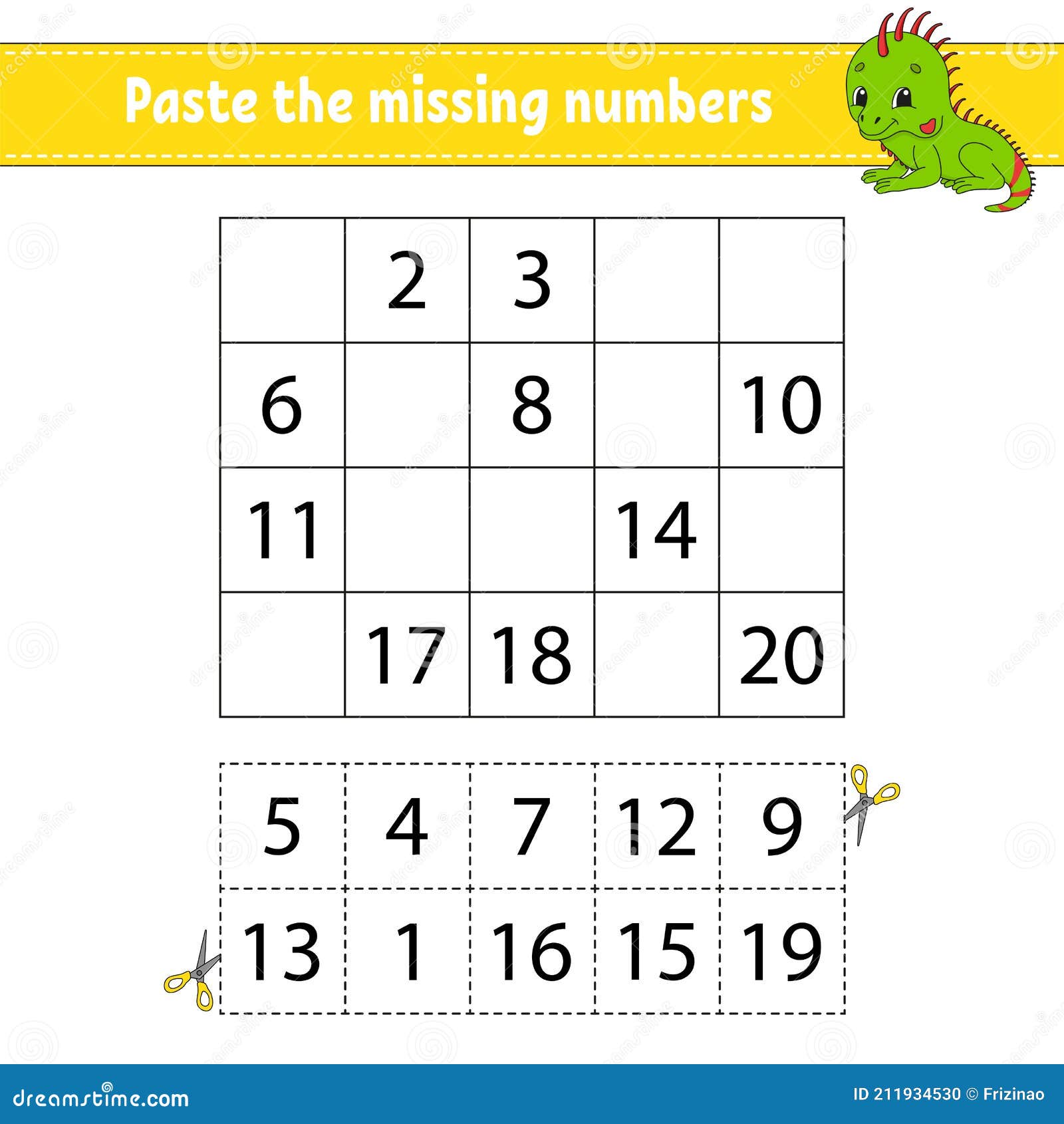 Paste The Missing Numbers. Handwriting Practice. Learning Numbers For ...