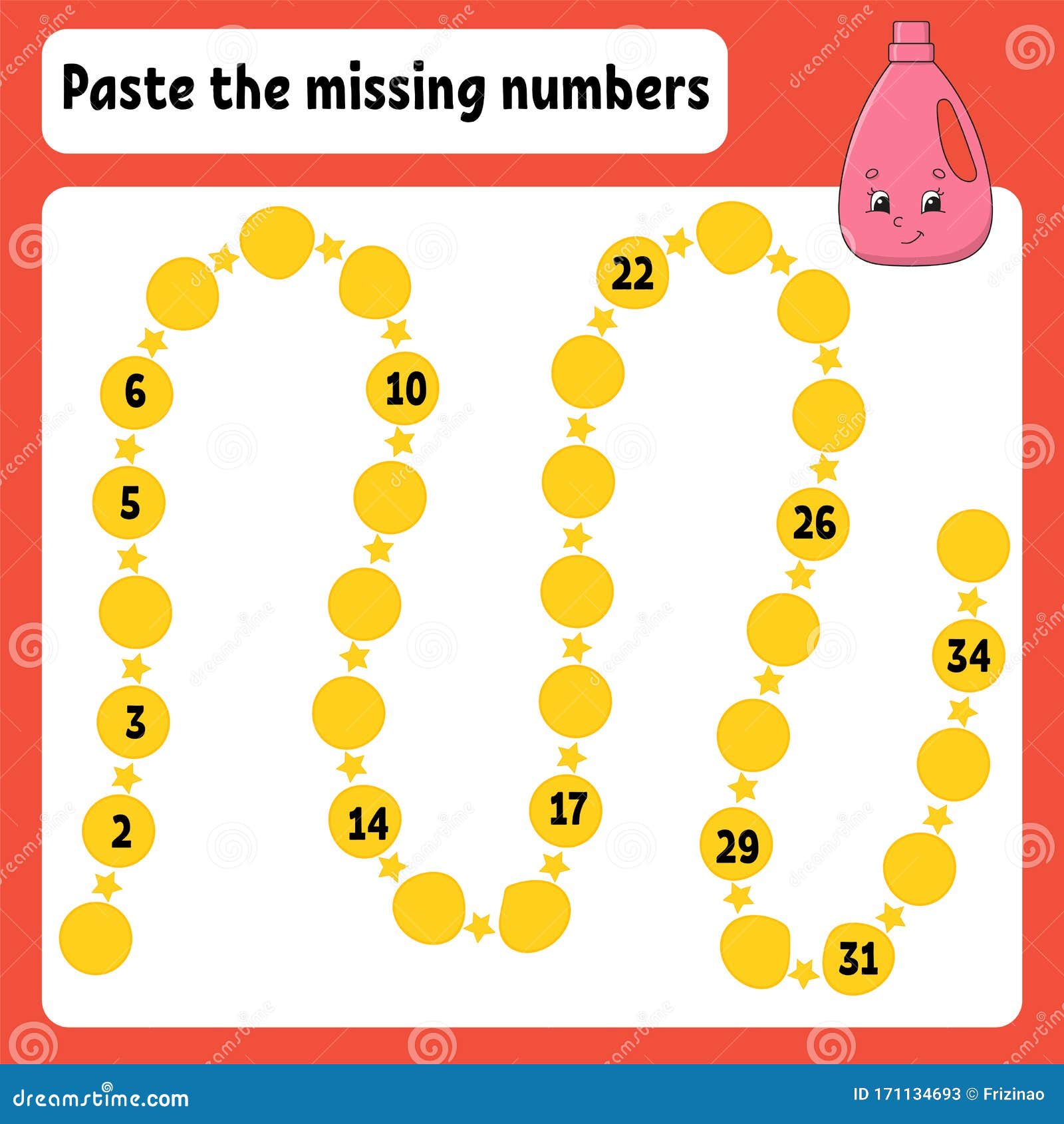 Paste the Missing Numbers. Handwriting Practice. Learning Numbers for ...