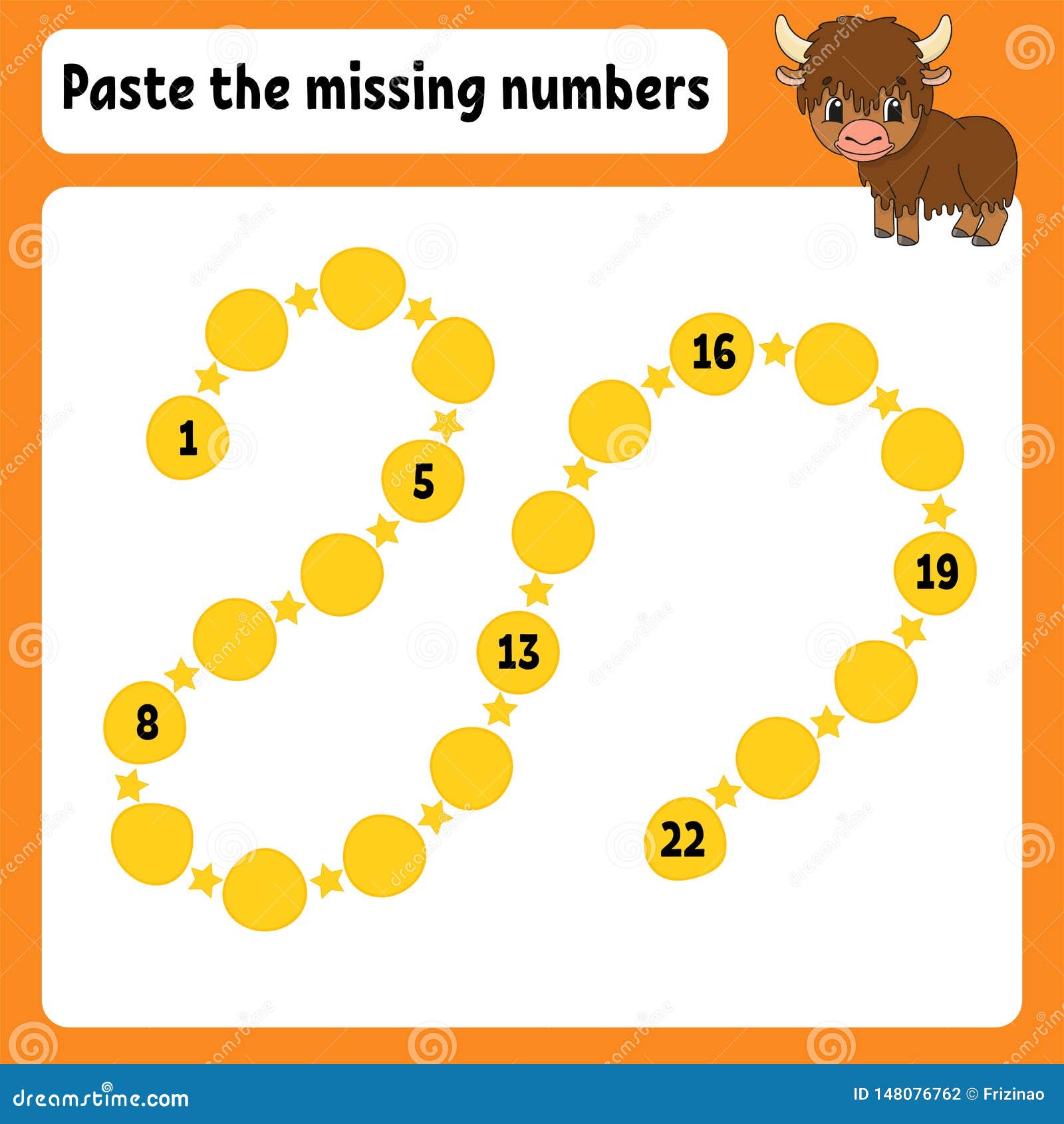 Paste the Missing Numbers. Handwriting Practice. Learning Numbers for ...
