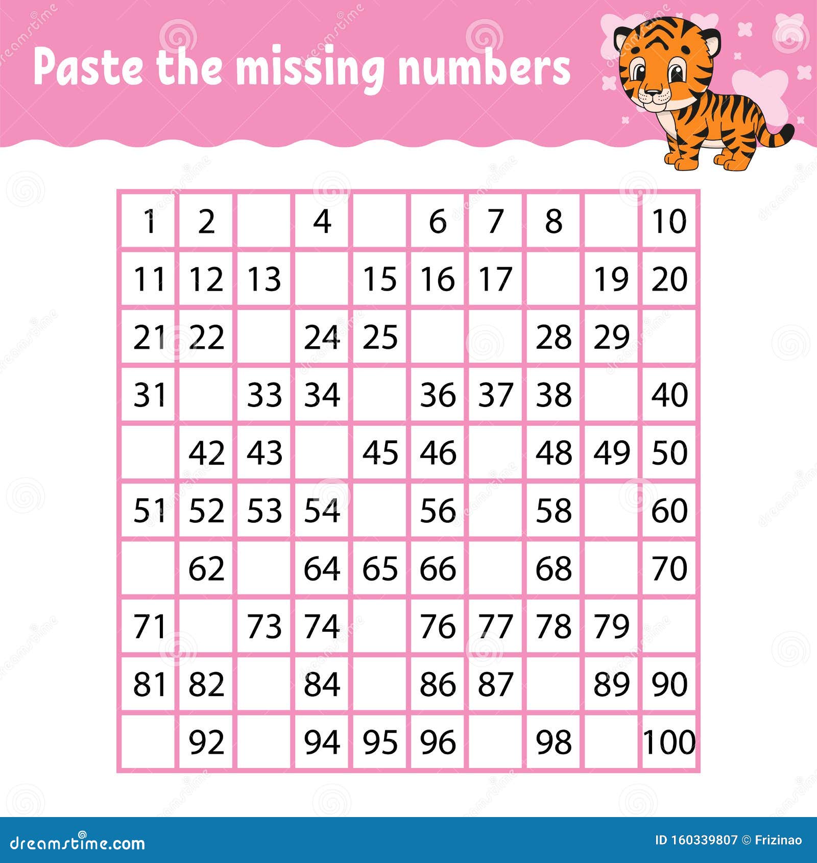 Paste the Missing Numbers. Handwriting Practice. Learning Numbers for ...
