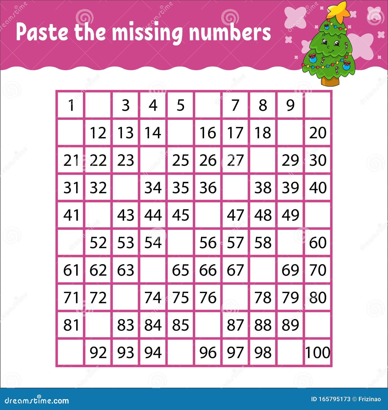 Paste The Missing Numbers. Handwriting Practice. Learning Numbers For ...