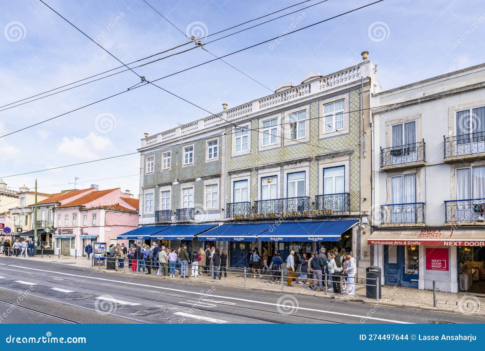 Pasteis de Belem editorial stock image. Image of sidewalk - 274497644