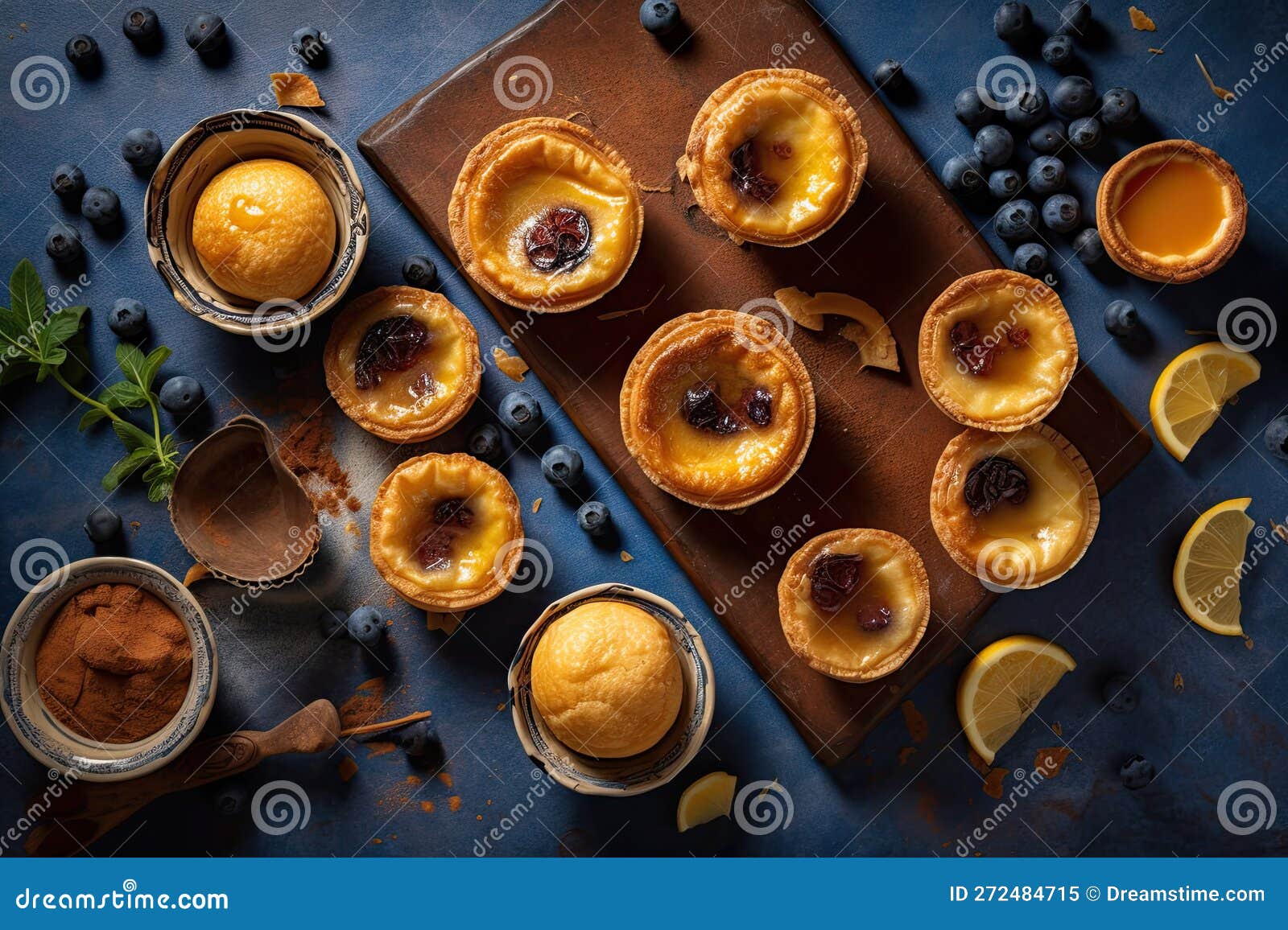PASTEIS DE NATA On Black Background Created With Generative AI ...