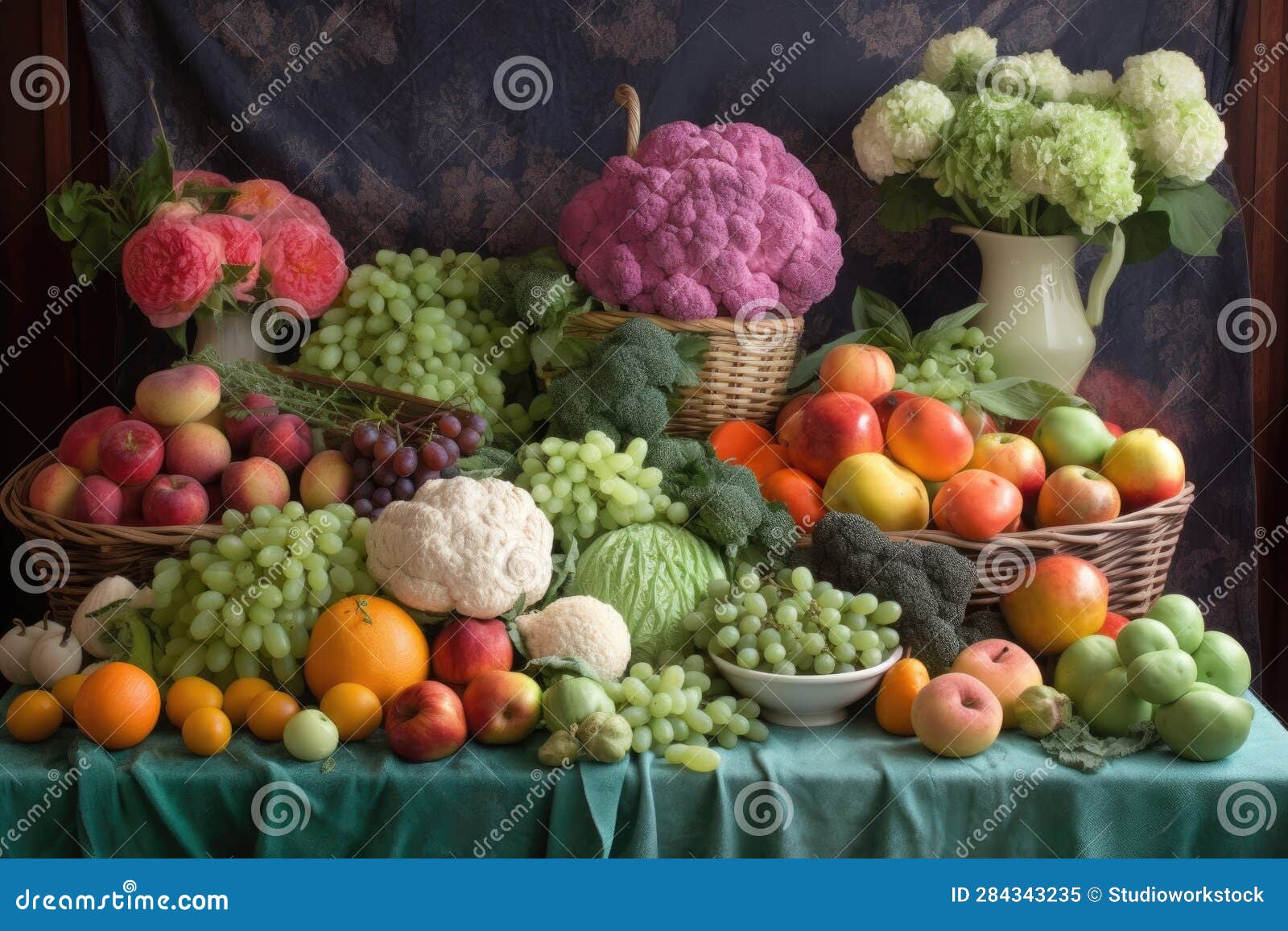 Pastel Arrangement of Fruit and Vegetables, for a Colorful Celebration ...