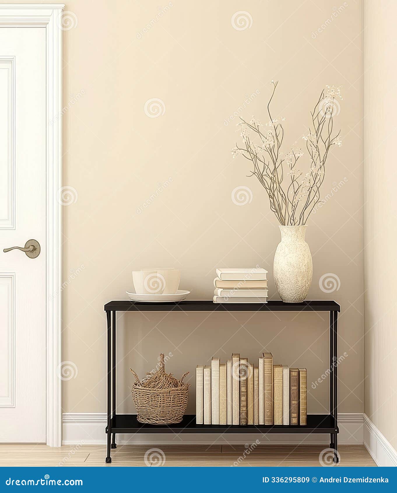 Pastel Beige Room Interior Background, Mockup, 3D Rendering Stock ...