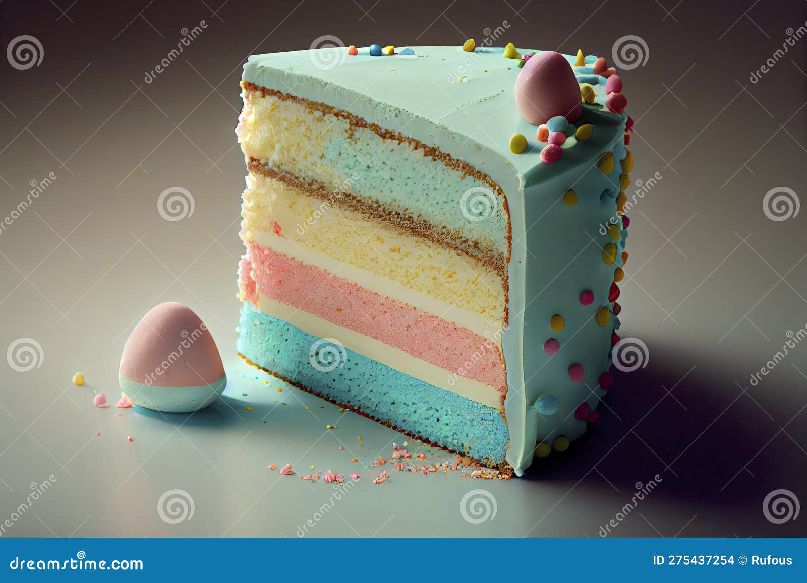Pastel birthday cake stock illustration. Illustration of banner - 275437254