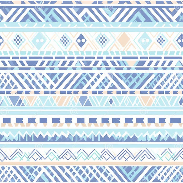 Pastel Blue Aztec Stripe Seamless Background Stock Illustration ...