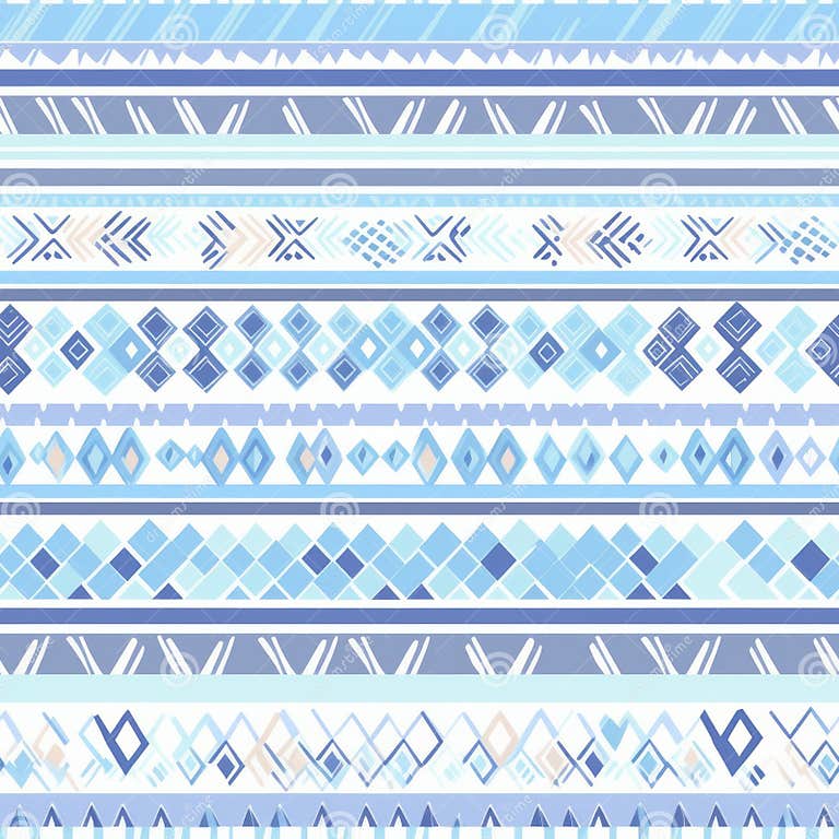 Pastel Blue Aztec Stripe Seamless Background Stock Illustration ...