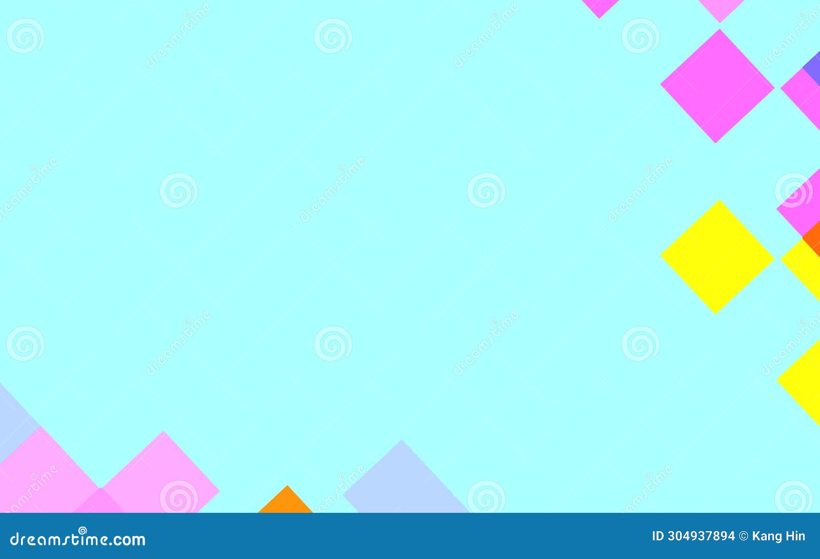 Pastel Blue Background with Boxes of Various Colors in the Corners ...