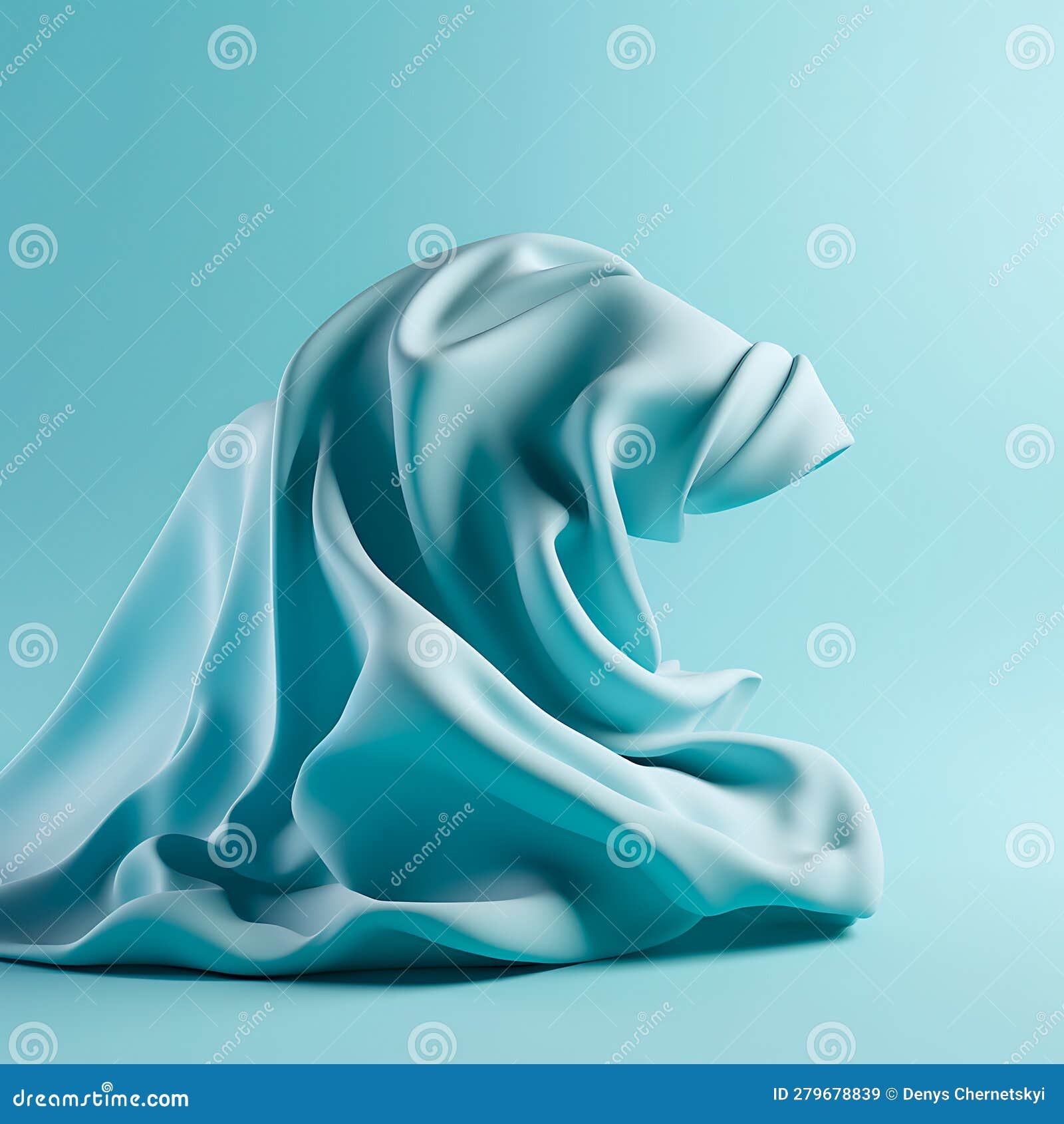 Pastel Blue Background With_silk_cloth_fly.Abstract Wallpaper in Soft ...