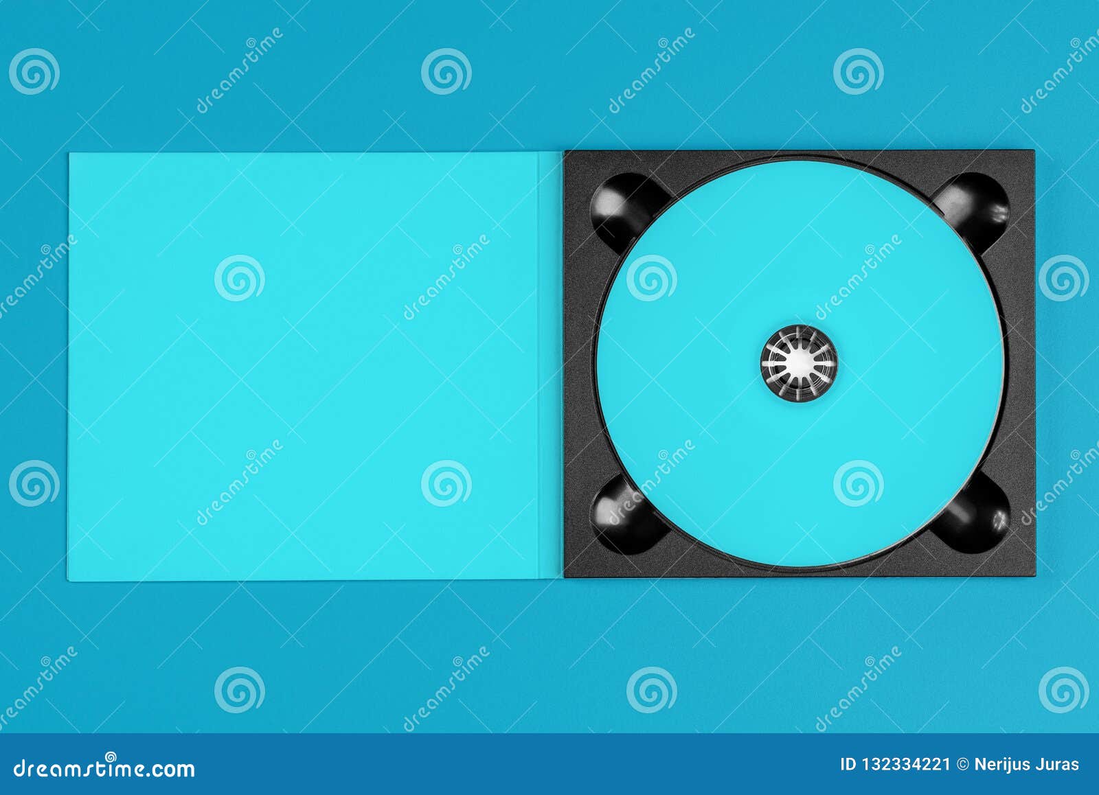 Pastel Blue Cd in Case on Pastel Blue Background. Stock Image - Image ...