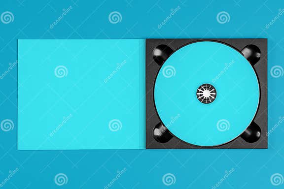 Pastel Blue Cd in Case on Pastel Blue Background. Stock Image - Image ...