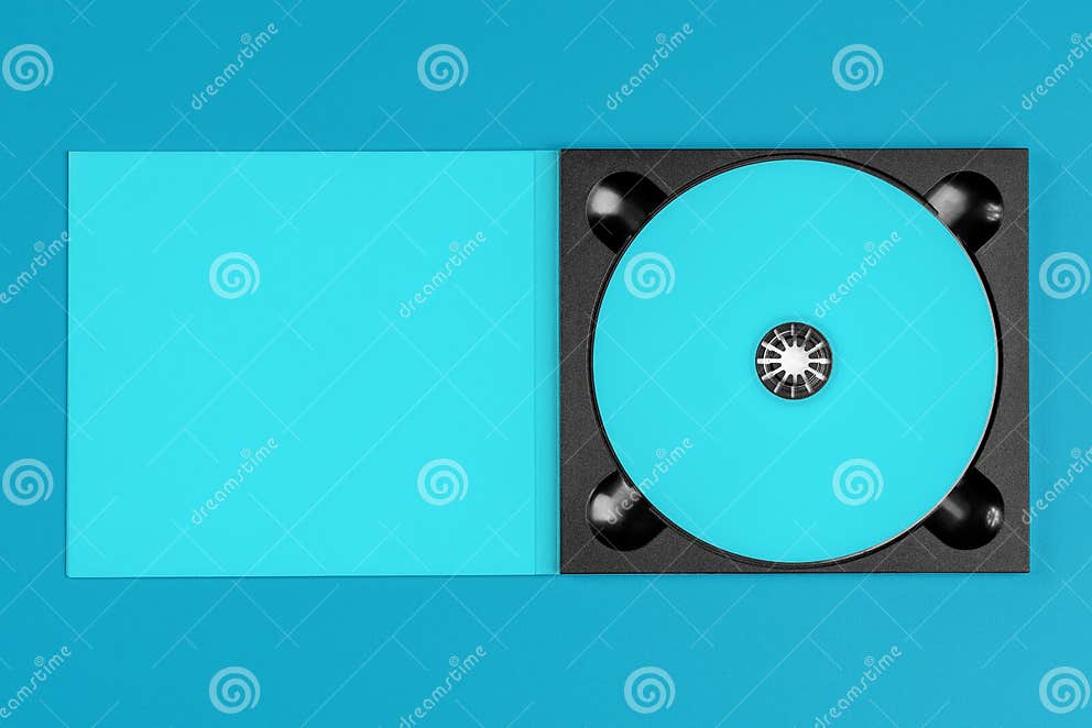 Pastel Blue Cd in Case on Pastel Blue Background. Stock Image - Image ...