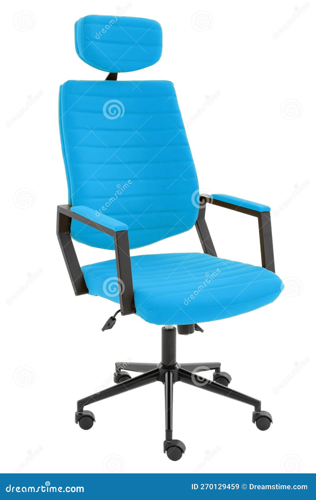 Pastel Blue Luxury Office Chair Isolated on White Background. Stock ...