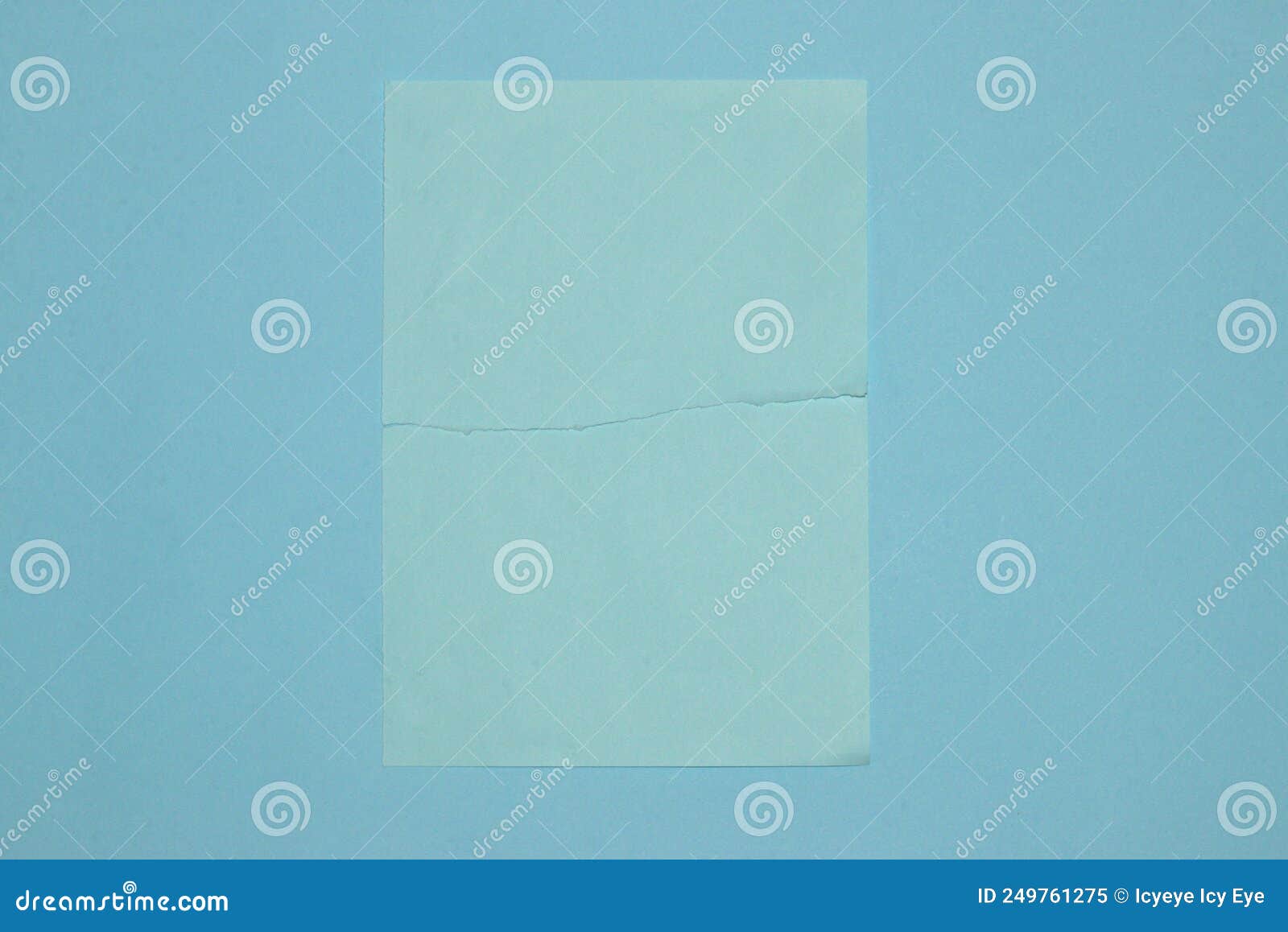 Pastel Blue Paper Torn in Half on a Blue Background, Creative Modern ...