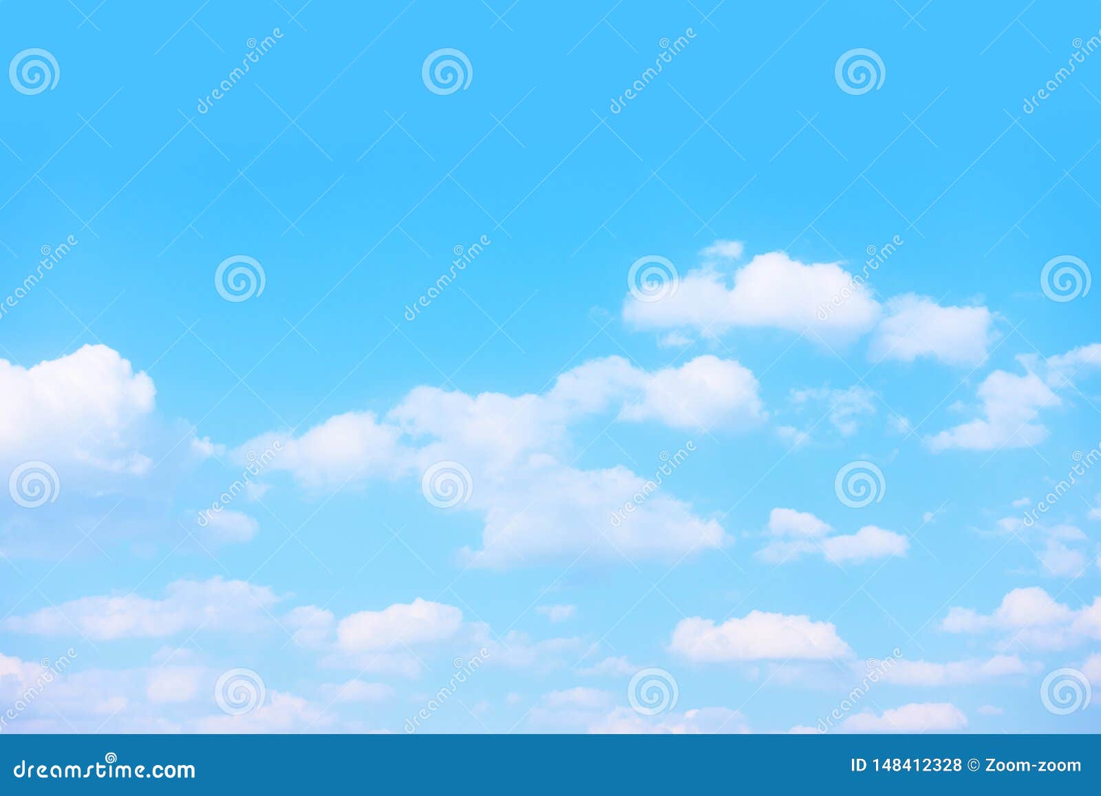Pastel Blue Spring Sky with White Clouds Stock Photo - Image of view ...