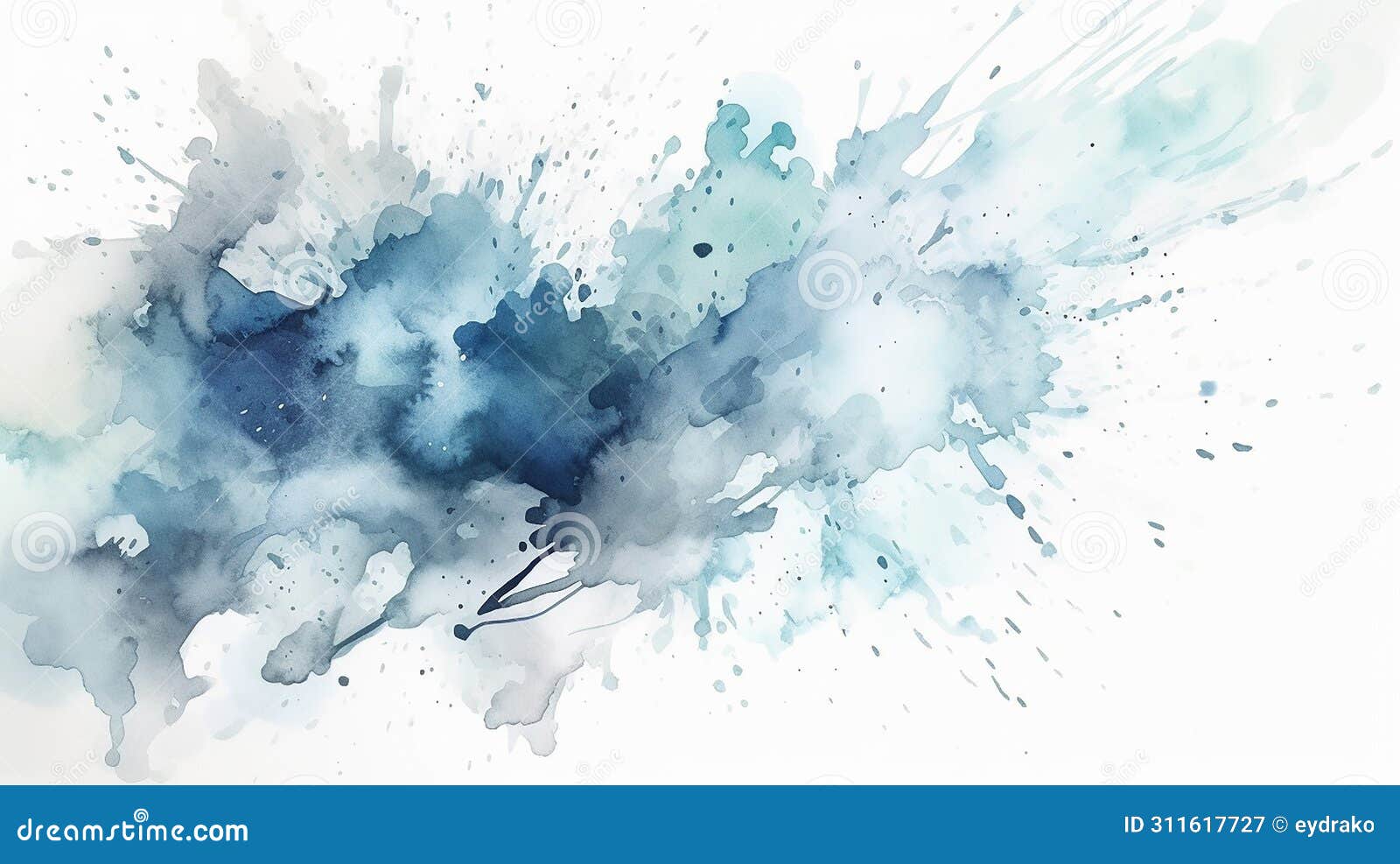 Pastel Blue Watercolor Splash on a White Background Stock Image - Image ...