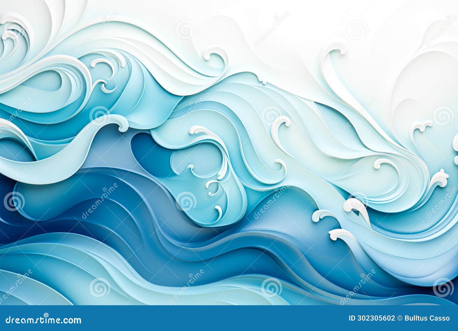 Pastel Blue and Wave Line on White Background for Banner for Background ...
