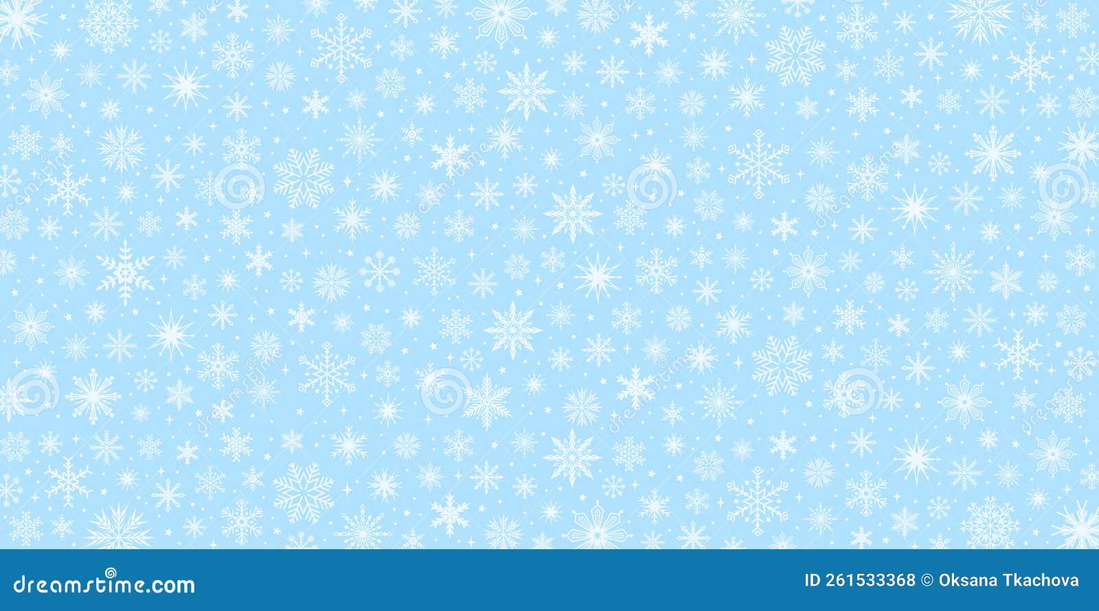 Pastel Blue Winter Background with Snowflakes. Vector Illustration ...