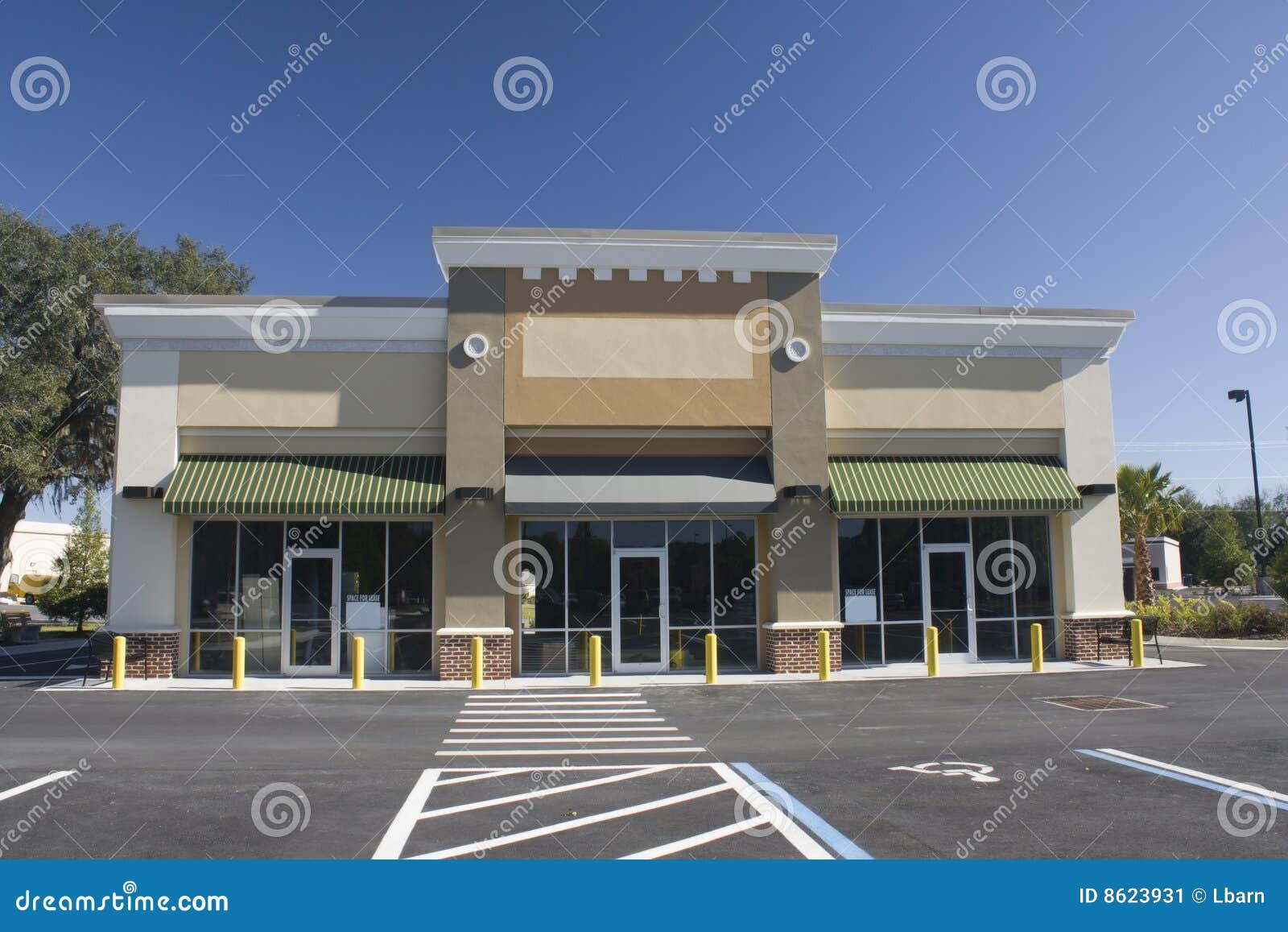 Upscale Pastel Retail Strip Mall Royalty-Free Stock Photo ...