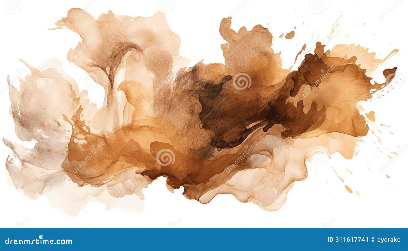 Pastel Brown Watercolor Splash on a White Background Stock Image ...