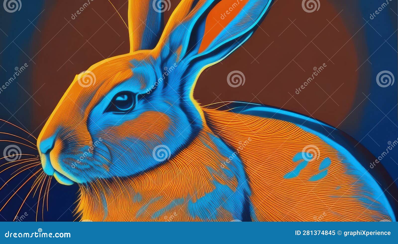 Pastel Bunny in the Dark stock illustration. Illustration of style ...