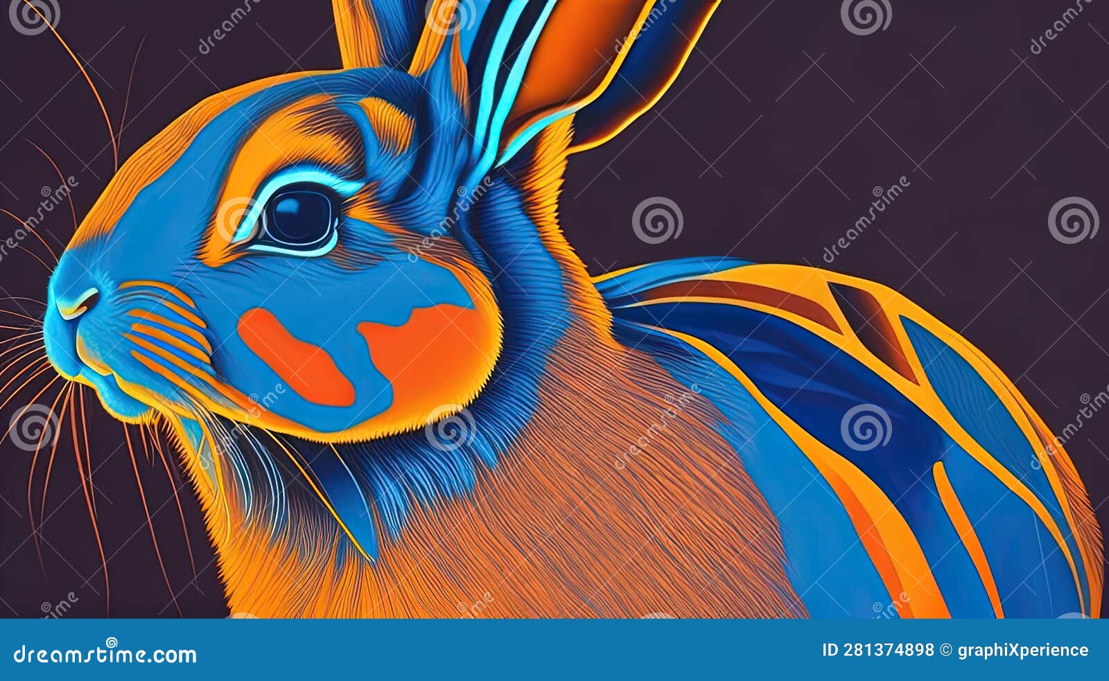 Pastel Bunny in the Dark stock illustration. Illustration of color ...