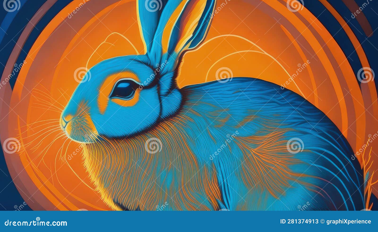 Pastel Bunny in the Dark stock illustration. Illustration of pastel ...