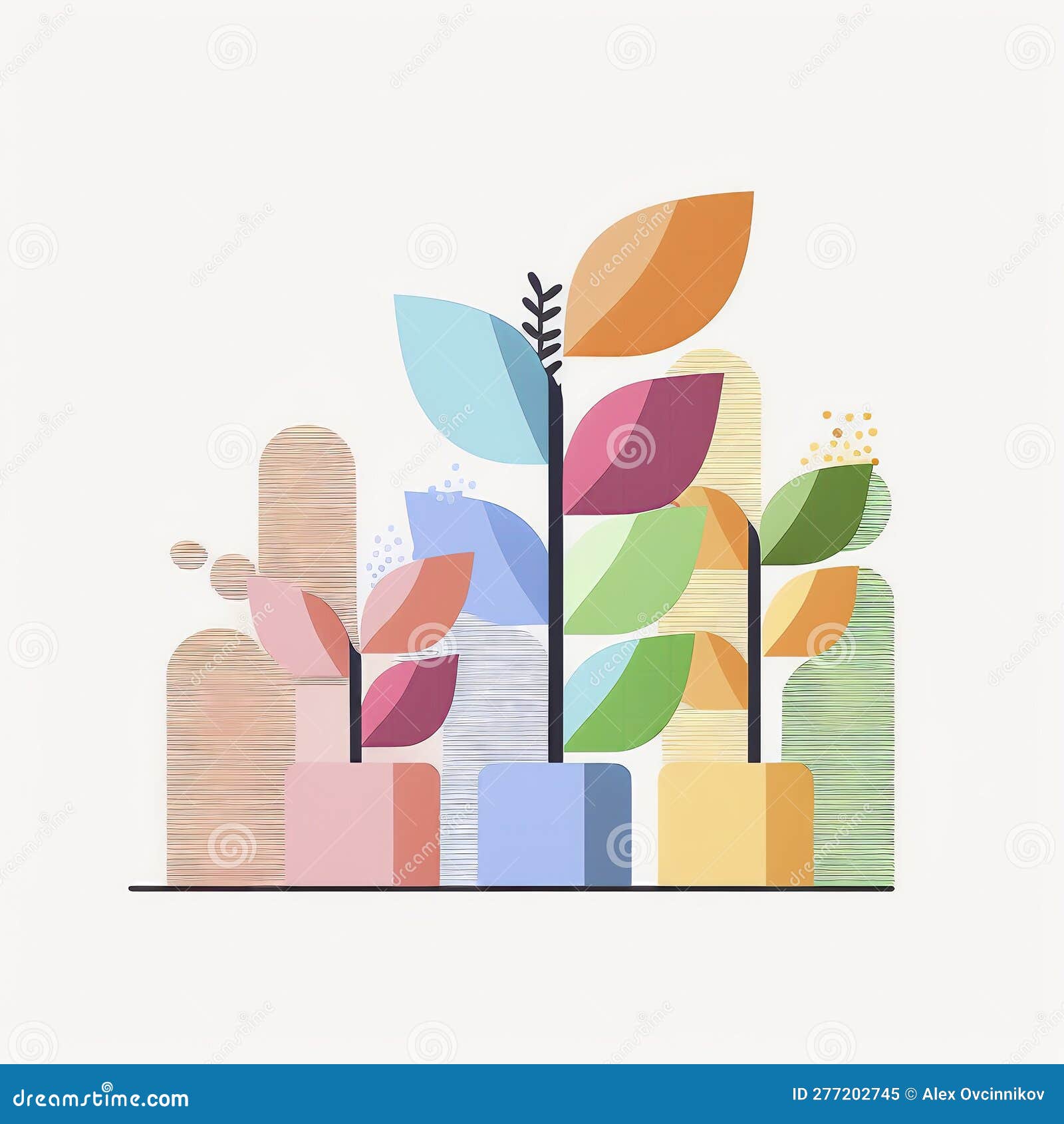 Pastel Business Growth on White Background for Presentations and Web ...
