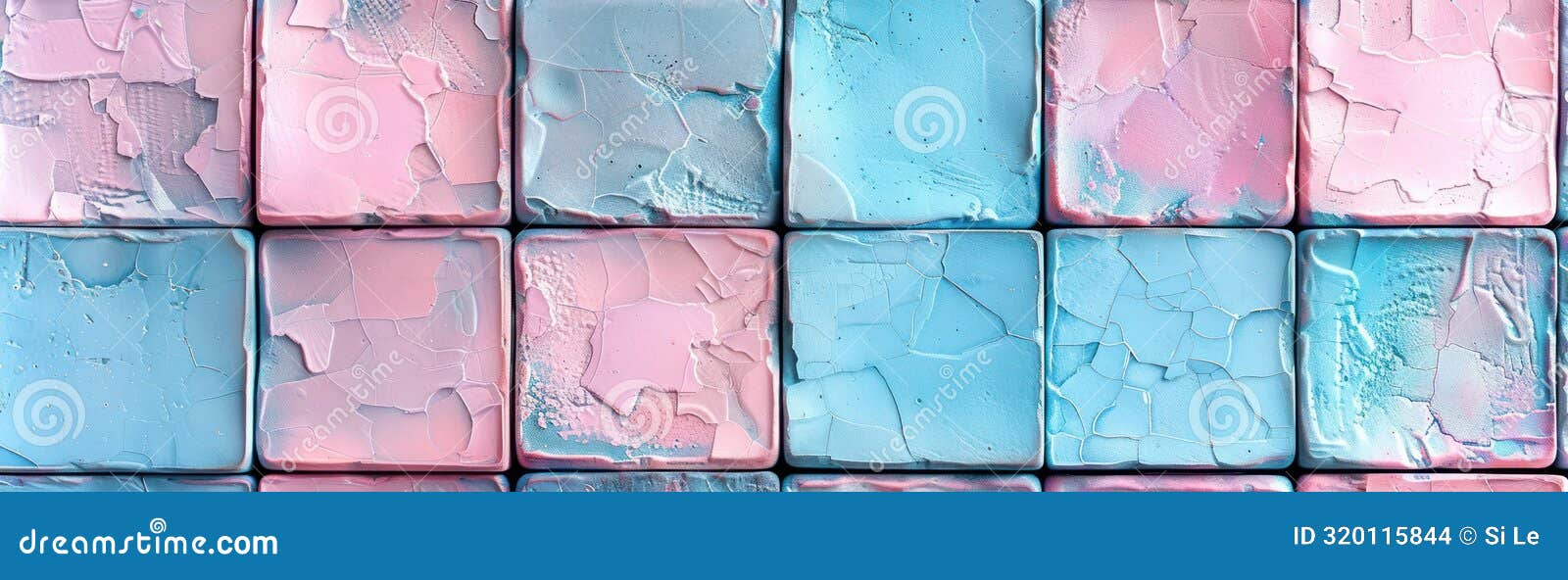 Pastel Checkered Mosaic Tiles - Soft Pink And Blue Wall Texture ...