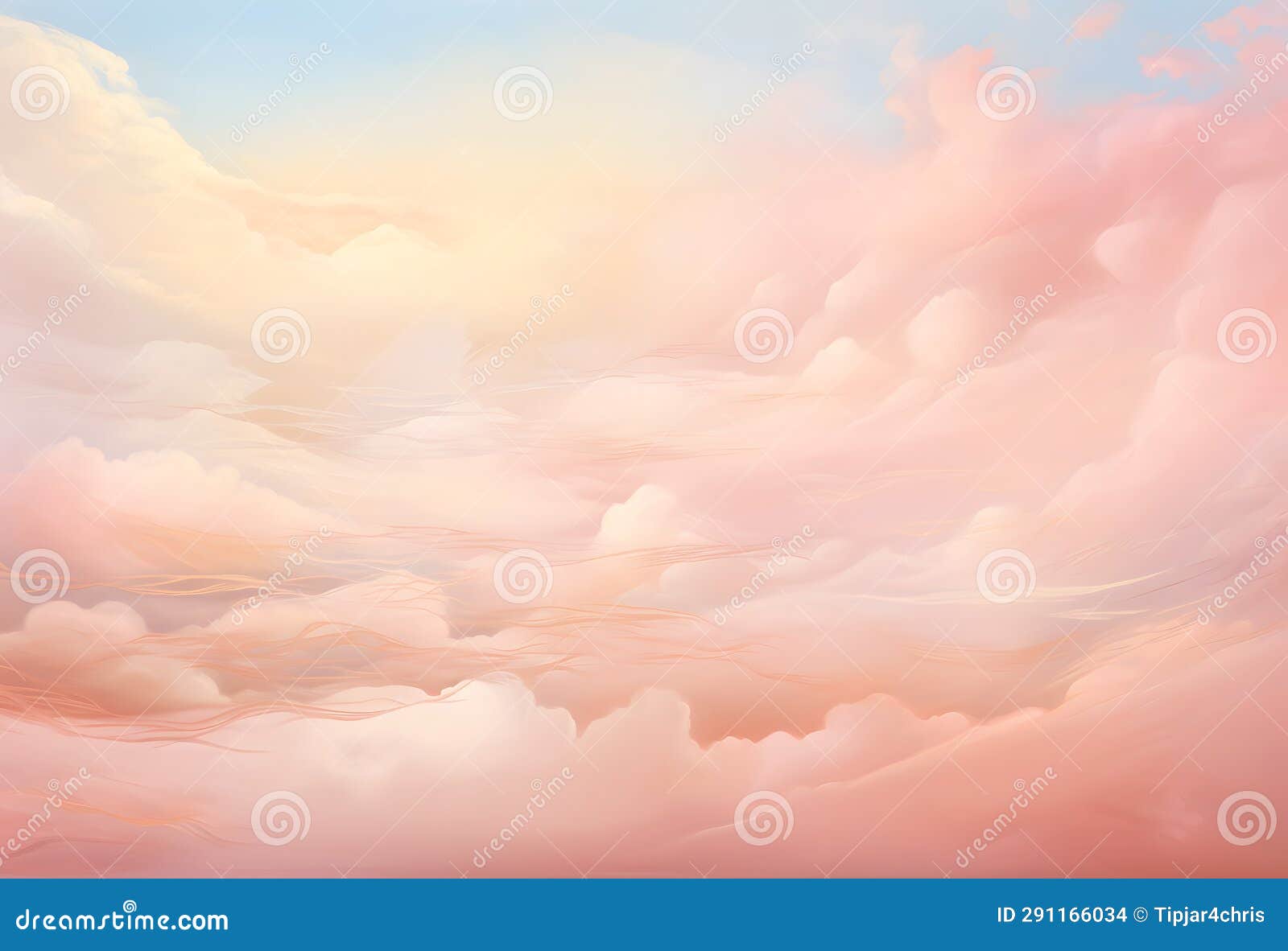 Pastel Cloudscape Elegance: Sun and Light in Rococo Style Stock ...