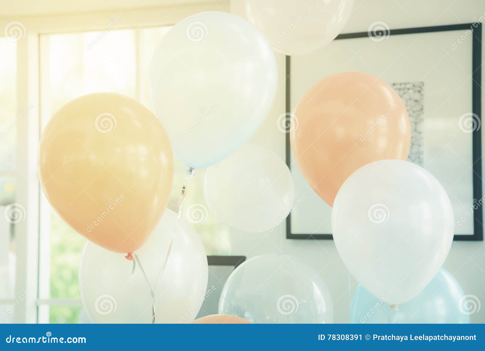 Pastel color balloons stock image. Image of party, design - 78308391