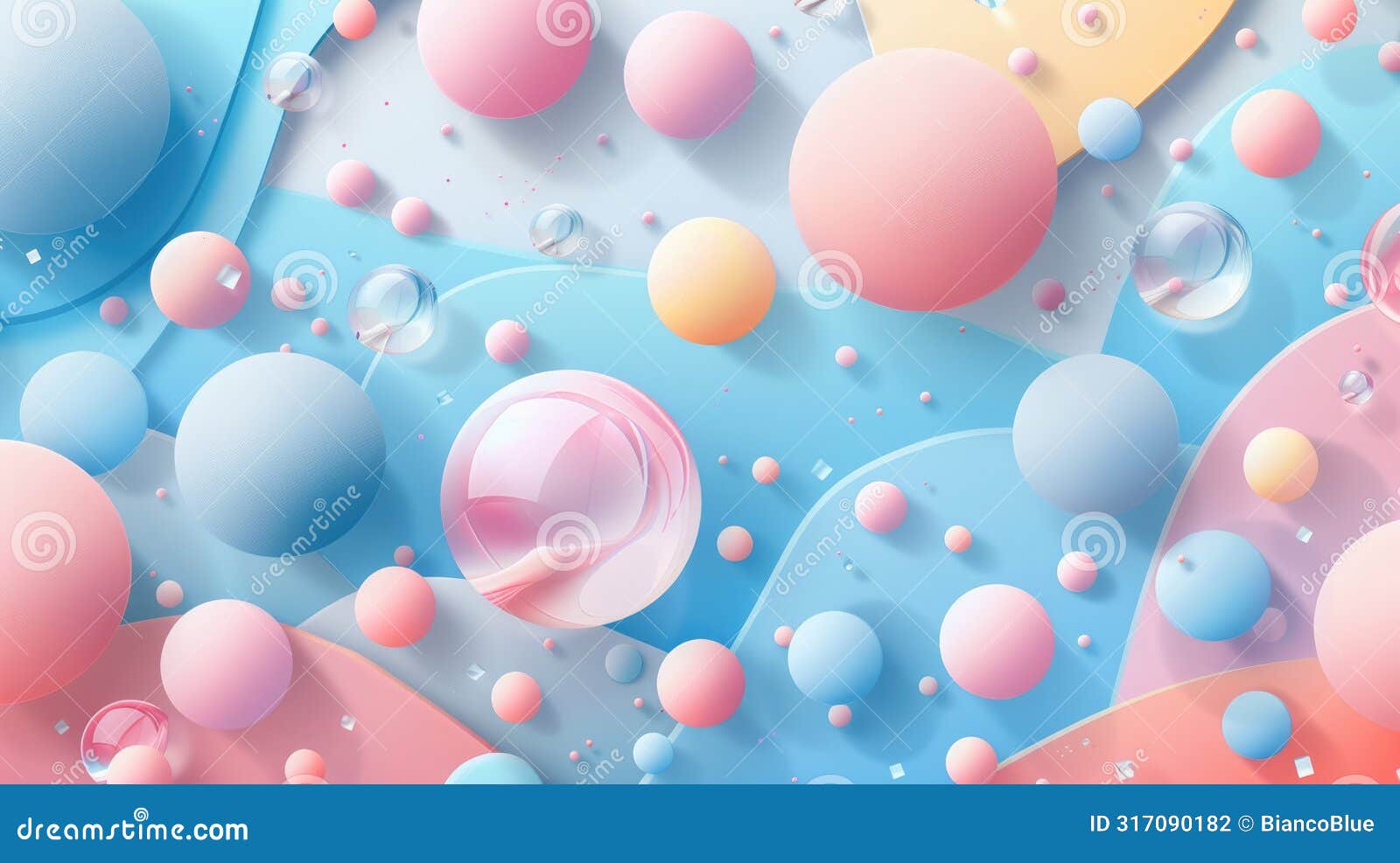 Pastel Color Balls Floating on a Pastel Color Background AIG51A Stock ...