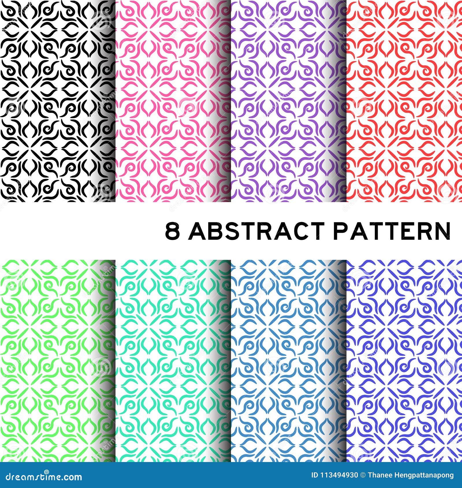 8 Pastel Color of Basic Abstract Flower Pattern Stock Vector ...