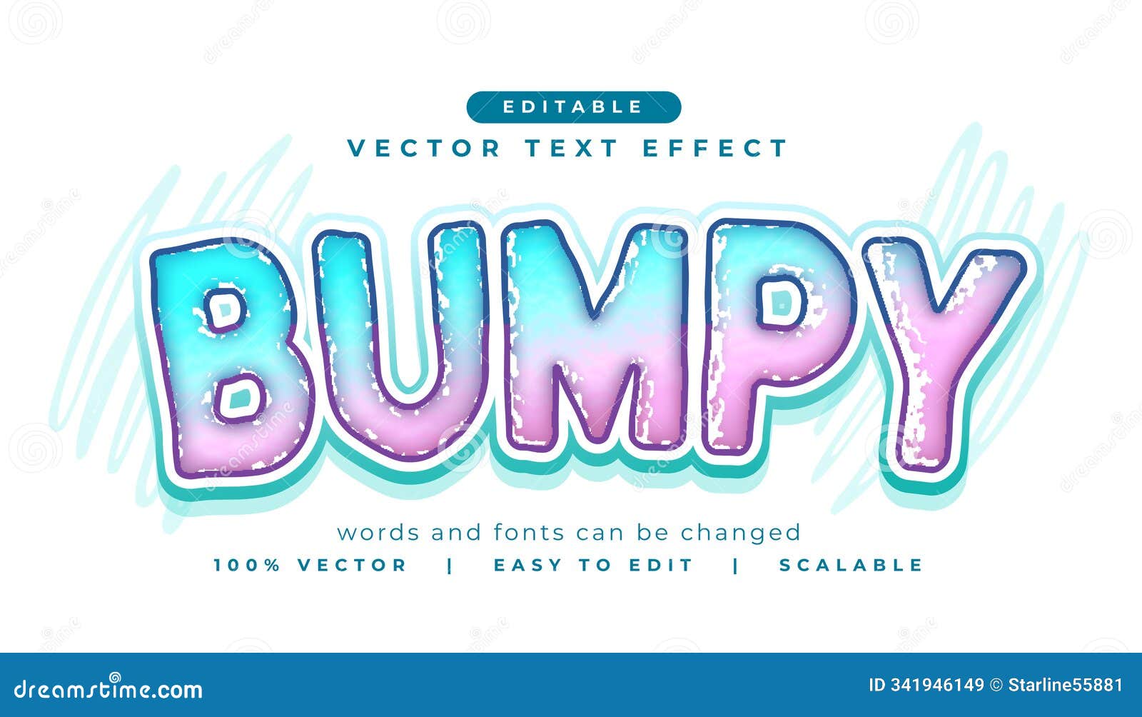 Pastel Color Bumpy Text Effect Editable Template Stock Vector ...