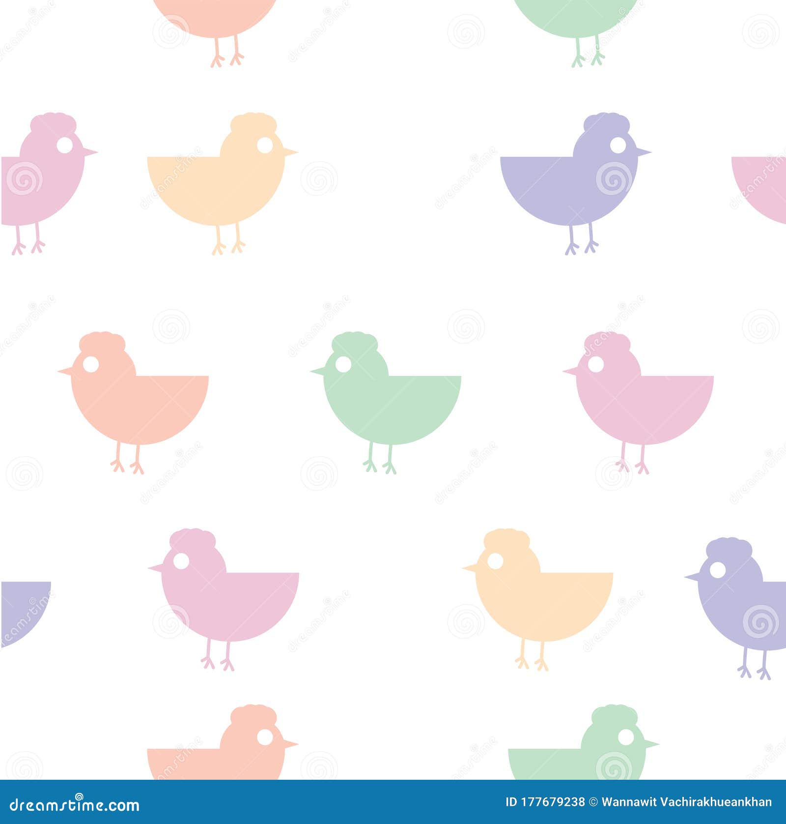 Pastel Color Chicken Seamless Pattern Stock Vector - Illustration of ...